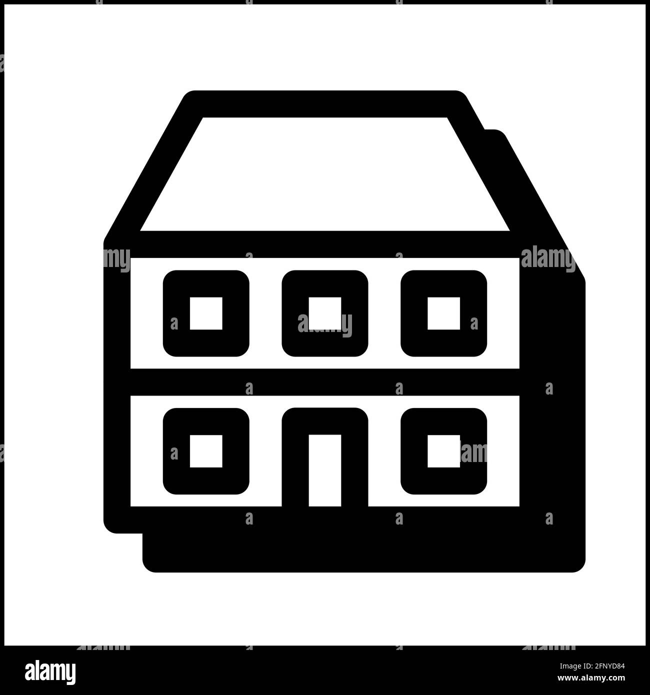 Apartment icon in flat design with black color and drop shadow Stock ...