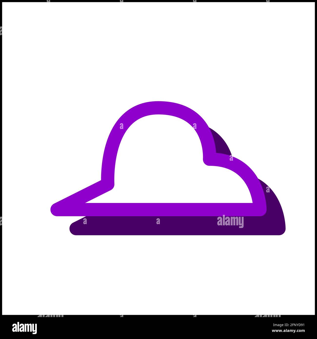 Sharp cloud icon in flat design with purple color and drop shadow Stock ...