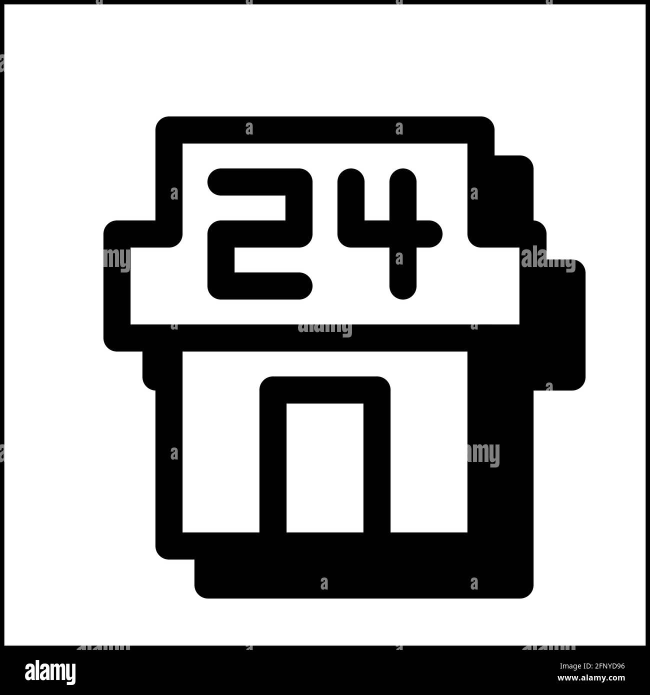 Convenience store icon in flat design with black color and drop shadow ...