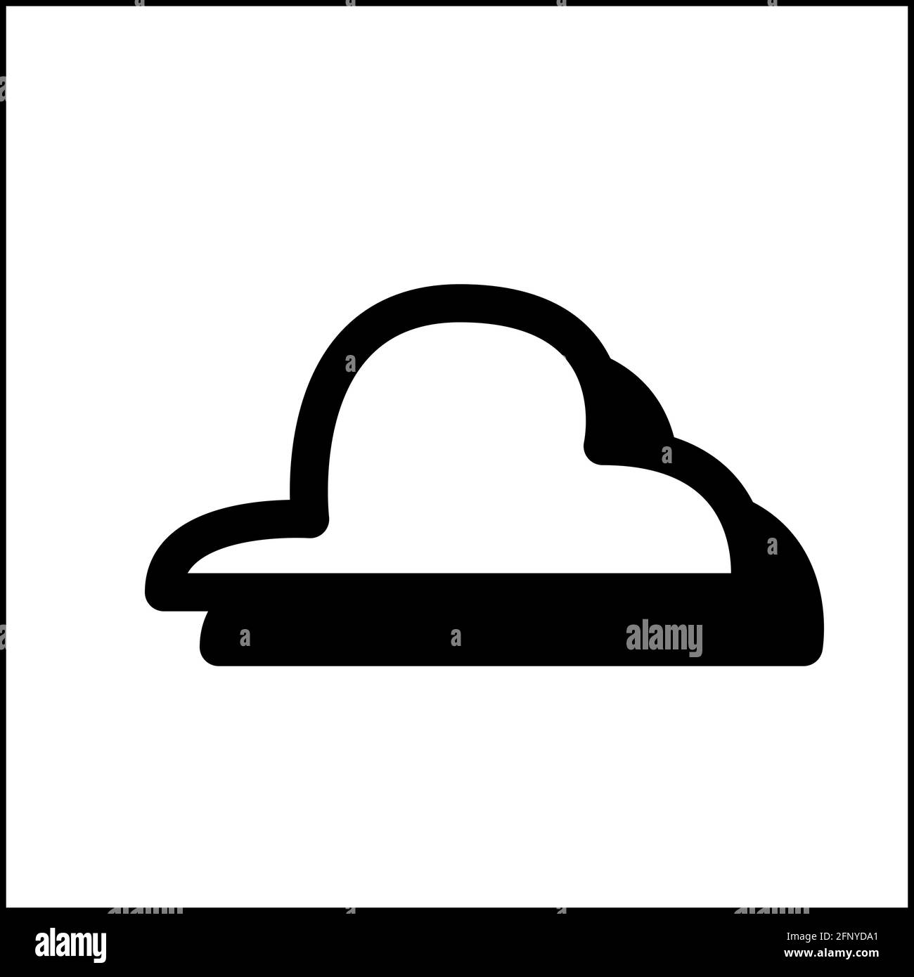 Soft cloud icon in flat design with black color and drop shadow Stock ...