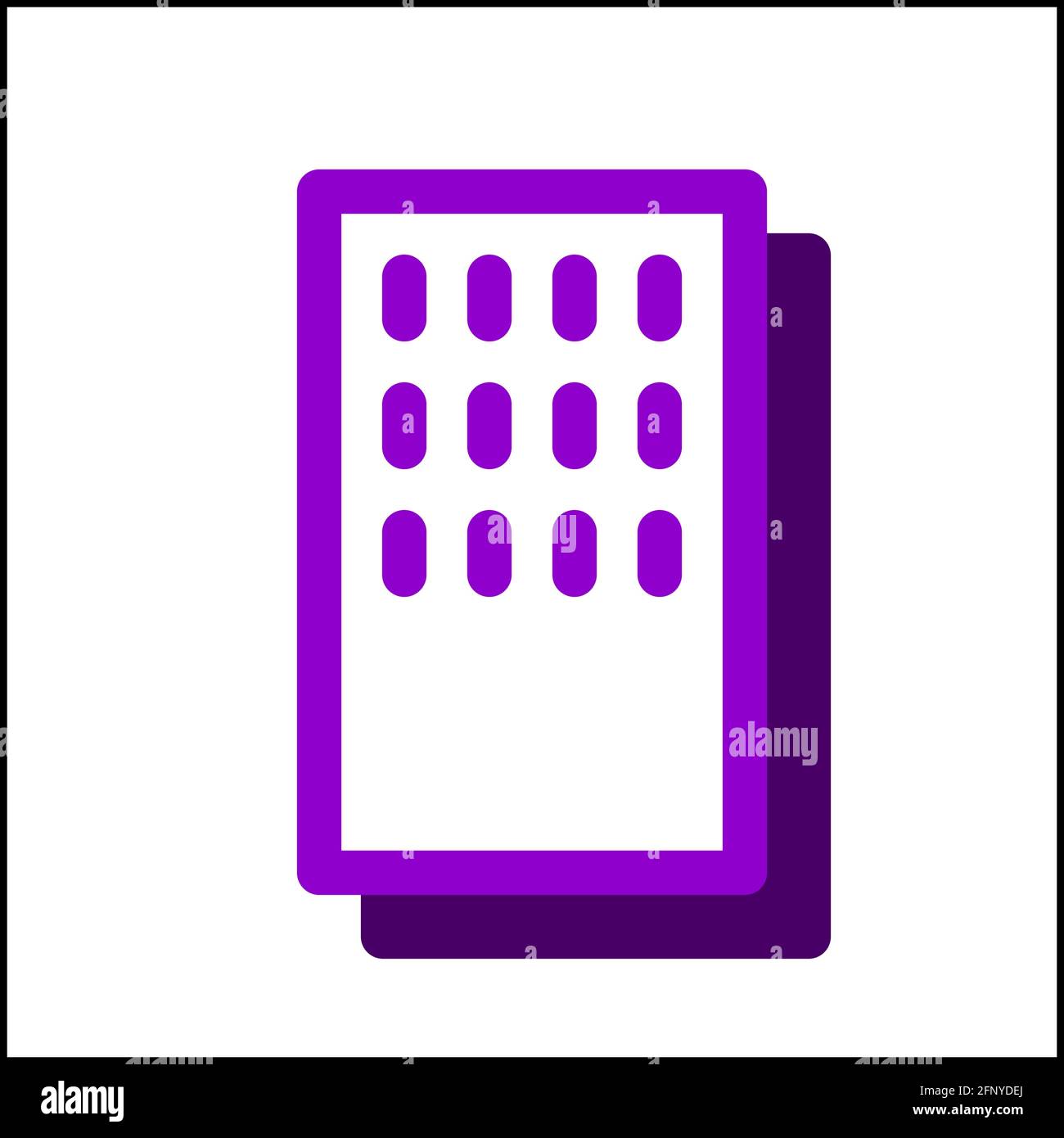 Many windows building icon in flat design with purple color and drop ...