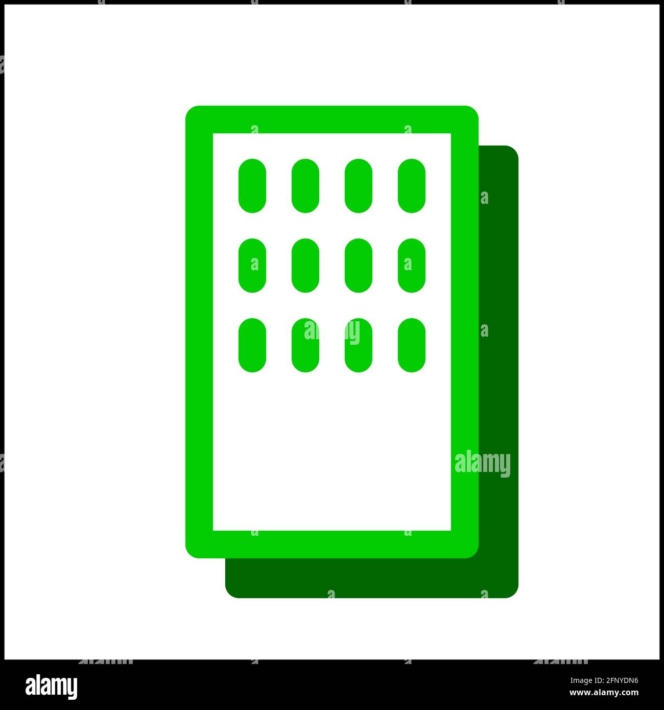Many windows building icon in flat design with green color and drop ...