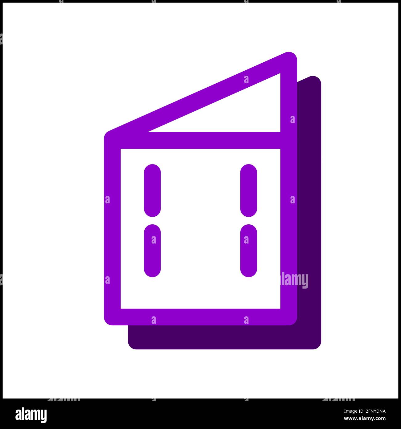 Small building icon in flat design with purple color and drop shadow ...