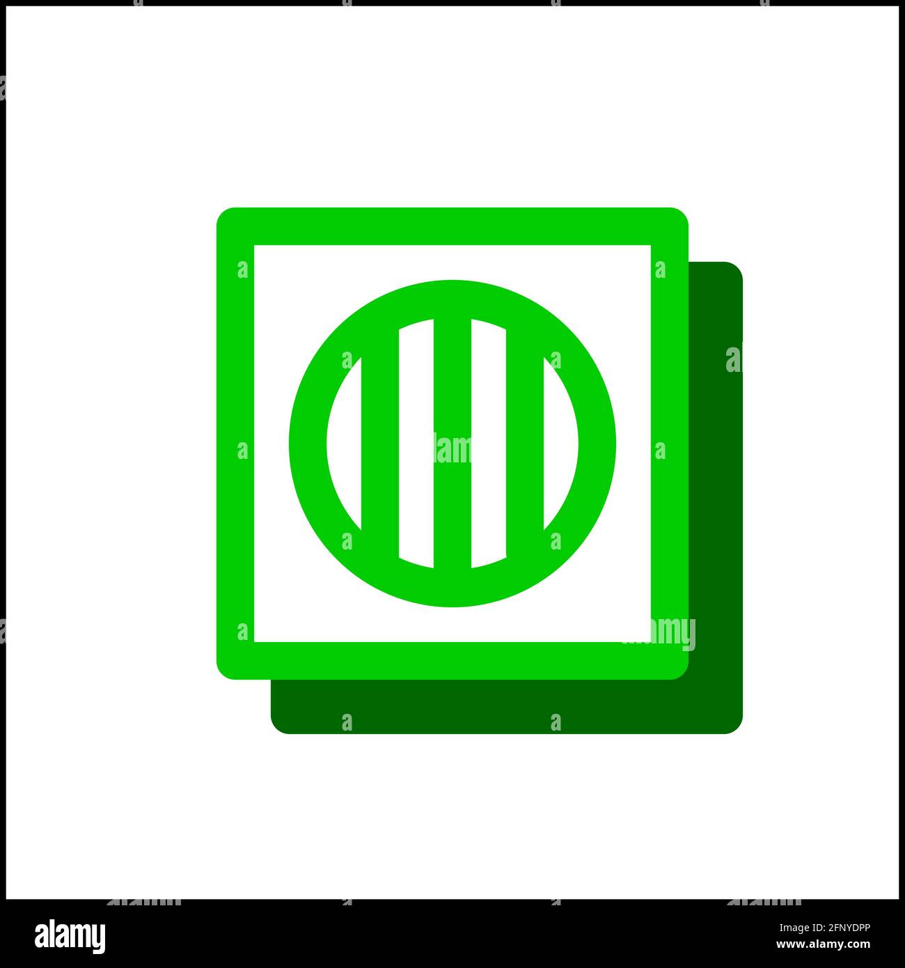 Outdoor unit icon in flat design with green color and drop shadow Stock ...