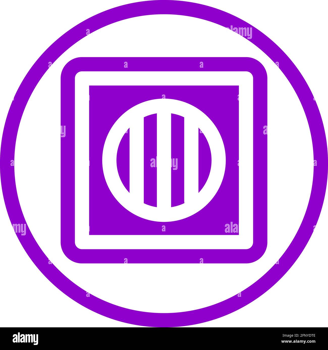 Outdoor unit icon in flat design with purple color and outline on a ...