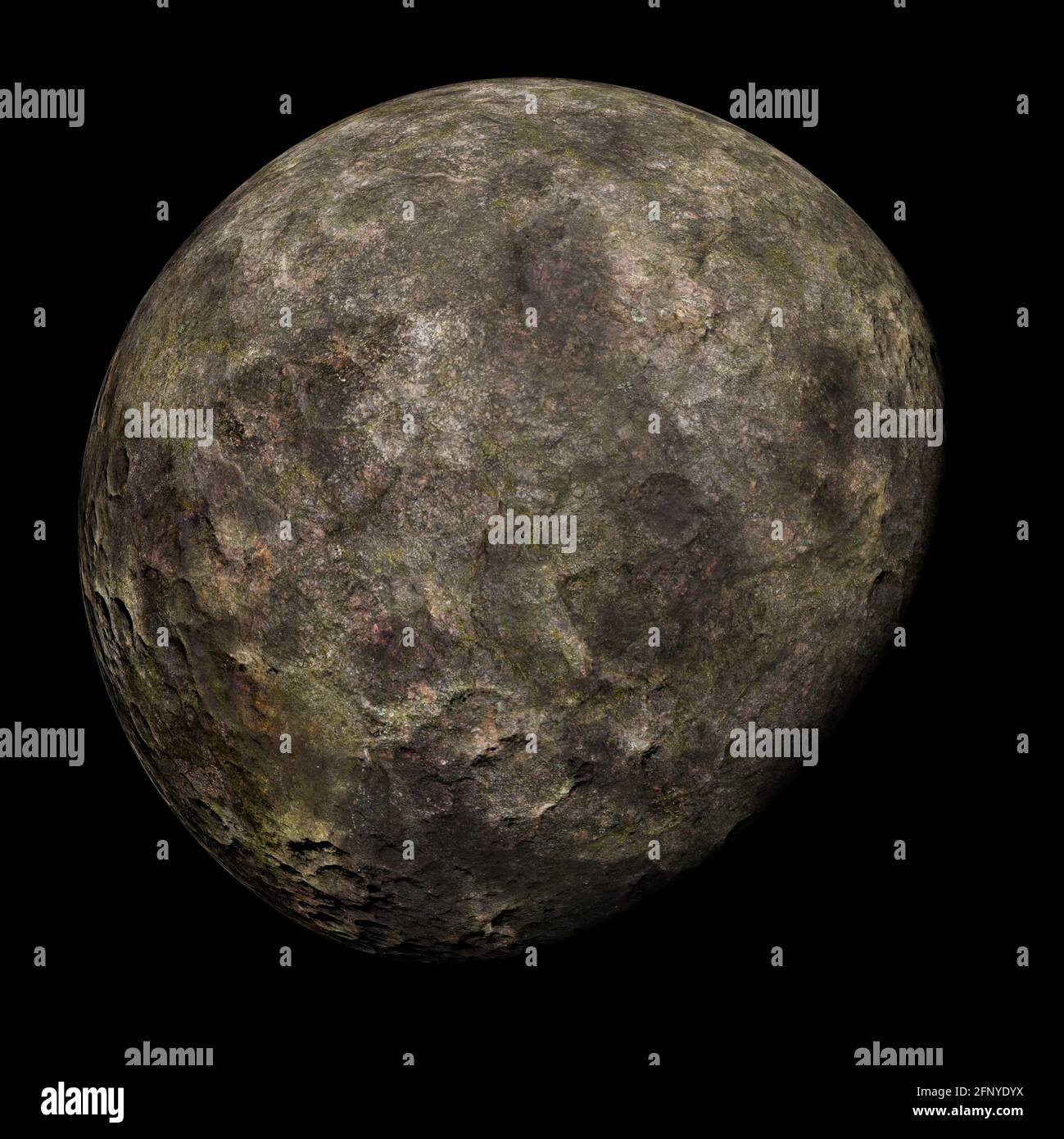 alien planet, dry and rocky world in deep space, exoplanet isolated on ...