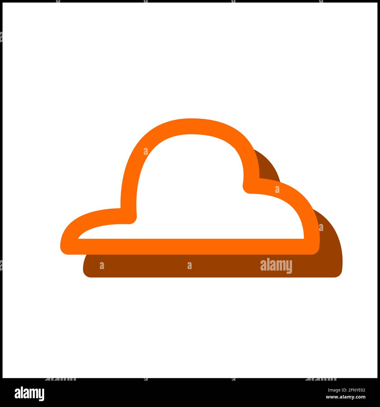 Soft cloud icon in flat design with orange color and drop shadow Stock ...