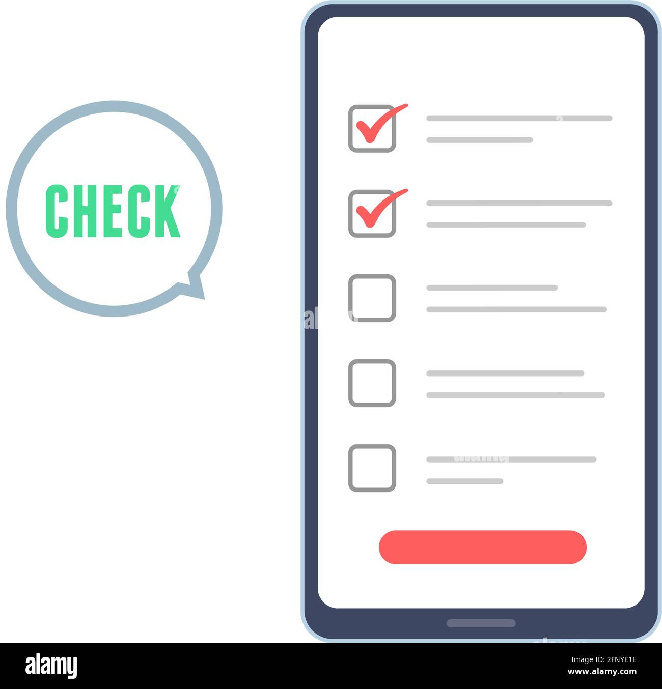 Smartphone check screen. Vector illustration that is easy to edit Stock ...