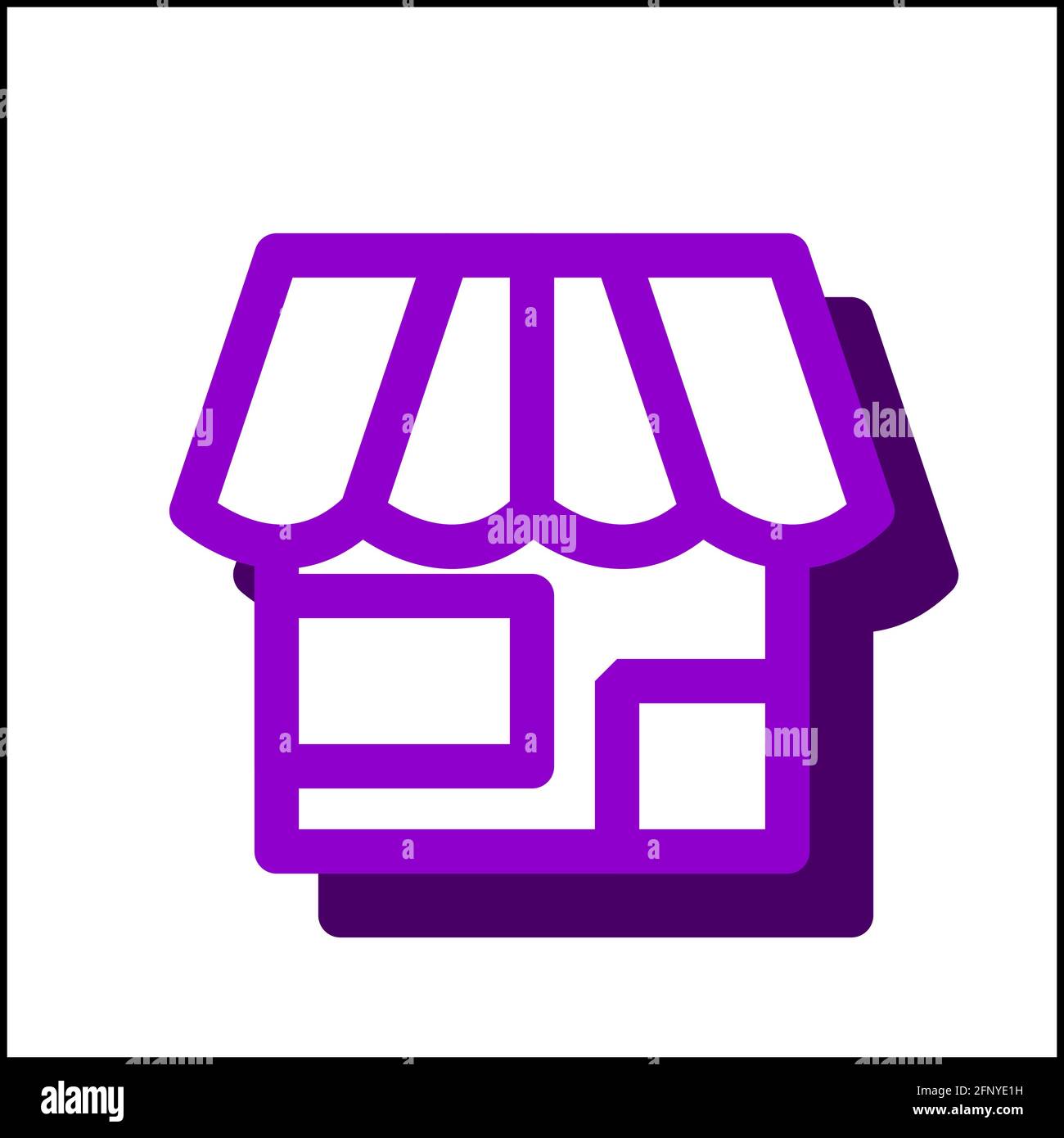 Shop icon in flat design with purple color and drop shadow Stock Vector ...