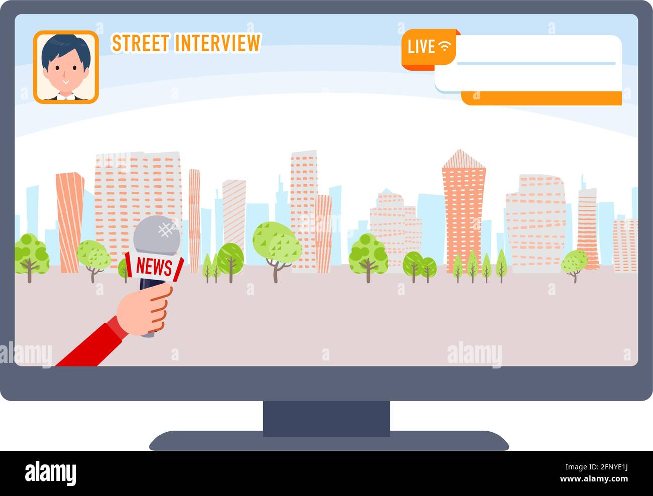 Street interview.Vector illustration that is easy to edit Stock Vector ...