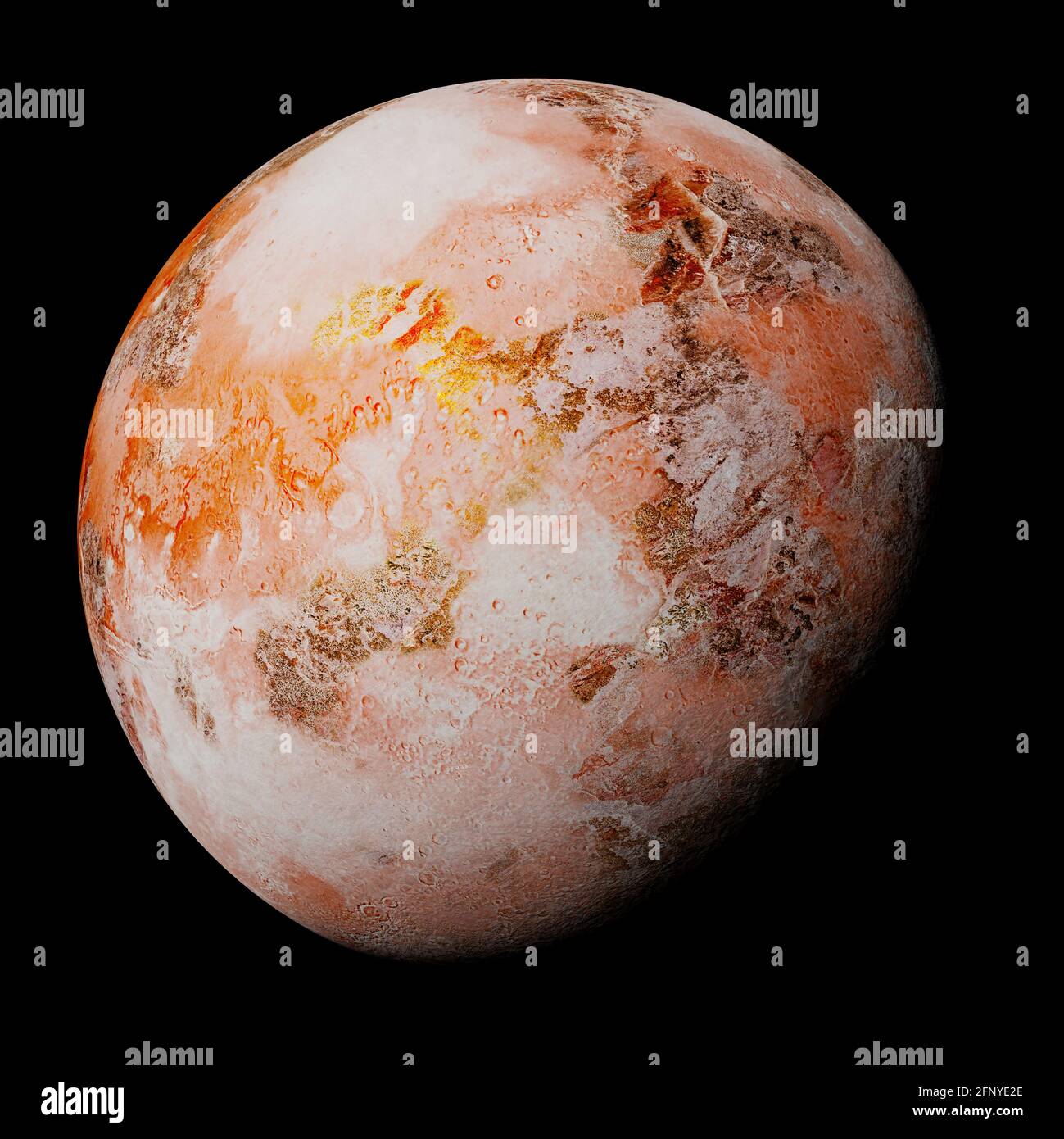 alien planet, beautiful world in deep space isolated on black ...