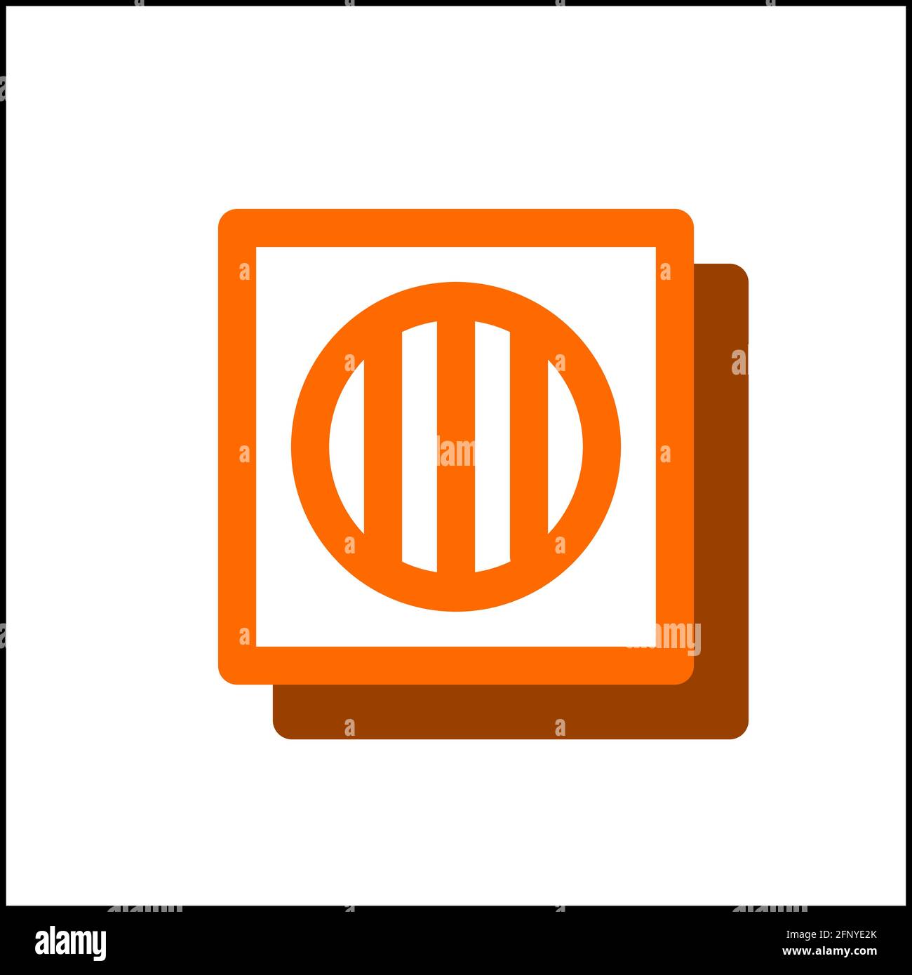 Outdoor unit icon in flat design with orange color and drop shadow ...