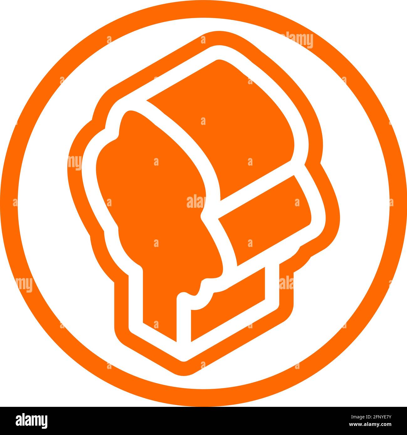 Soft tree icon in isometric flat design with orange color and outline ...