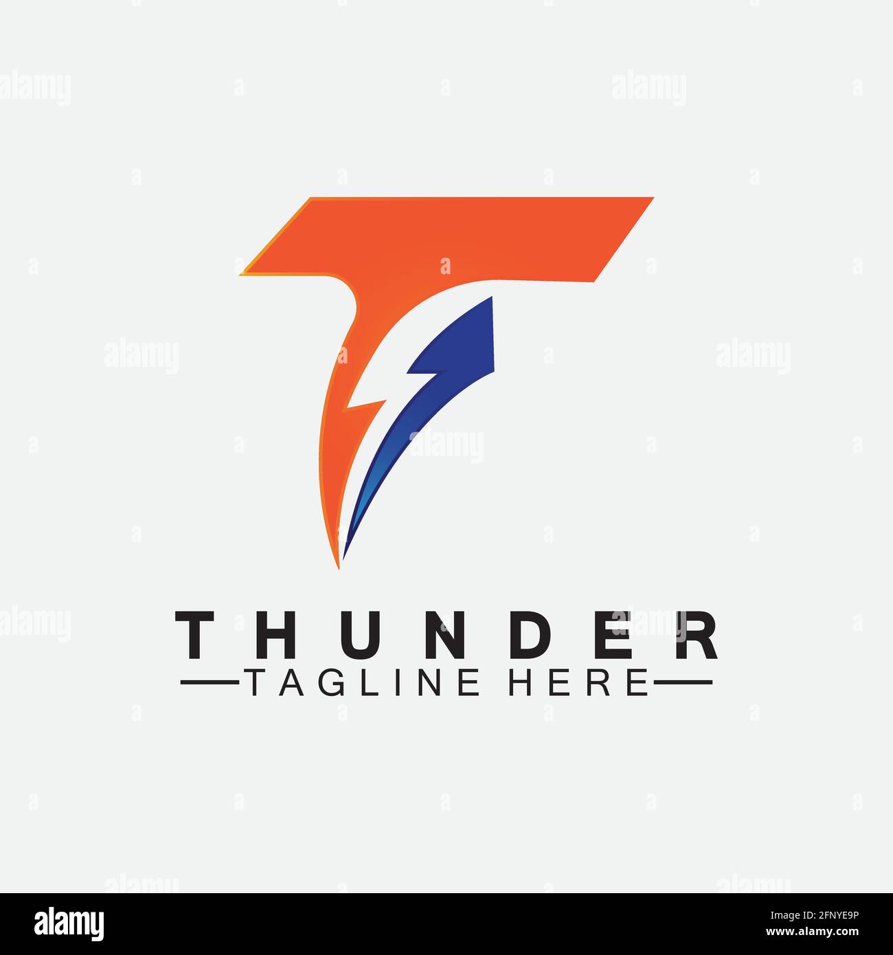 Letter T Thunder electric lightning logo vector illustration design ...