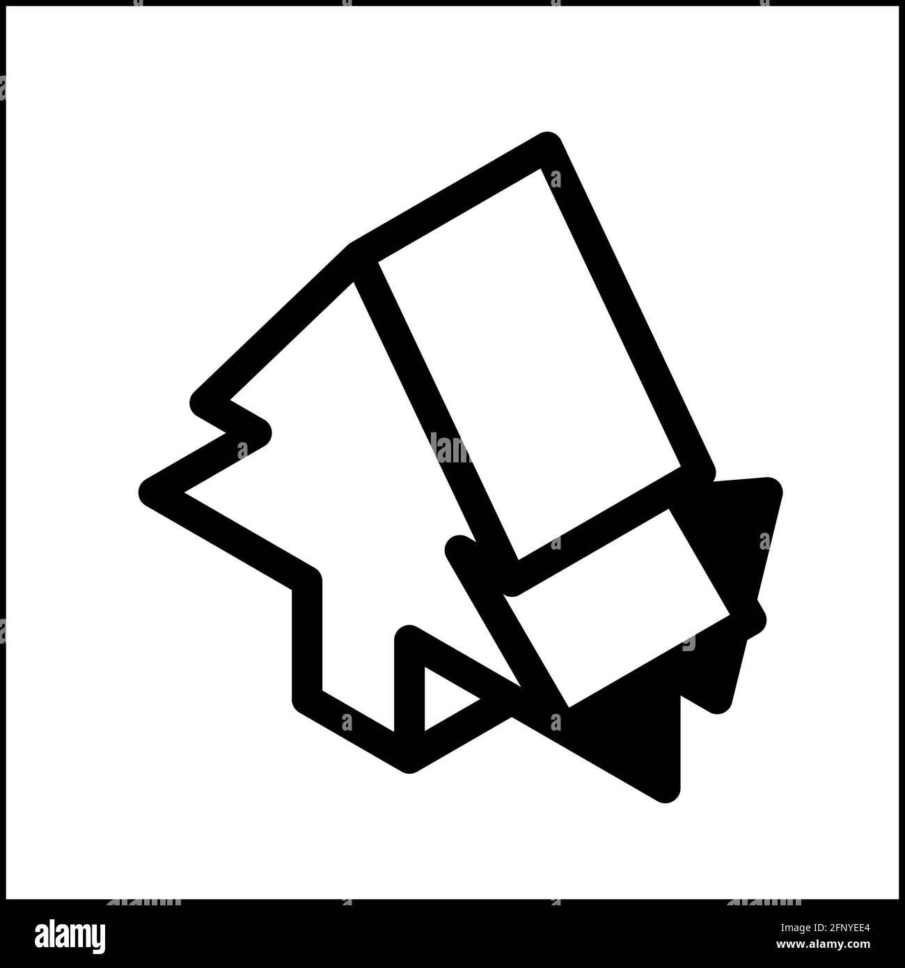 Sharp tree icon in isometric flat design with black color and shape of ...