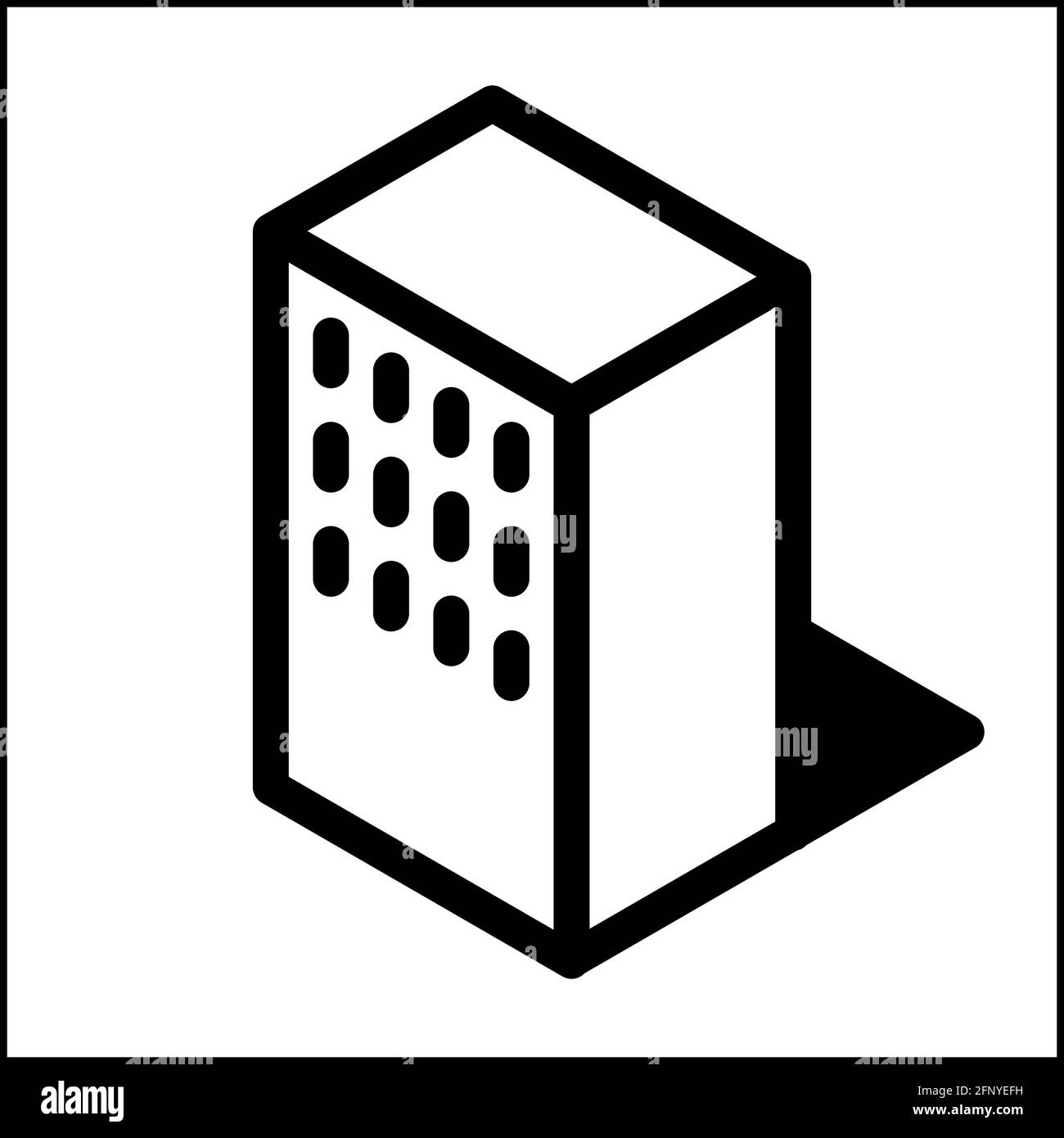 Many windows building icon in isometric flat design with black color ...