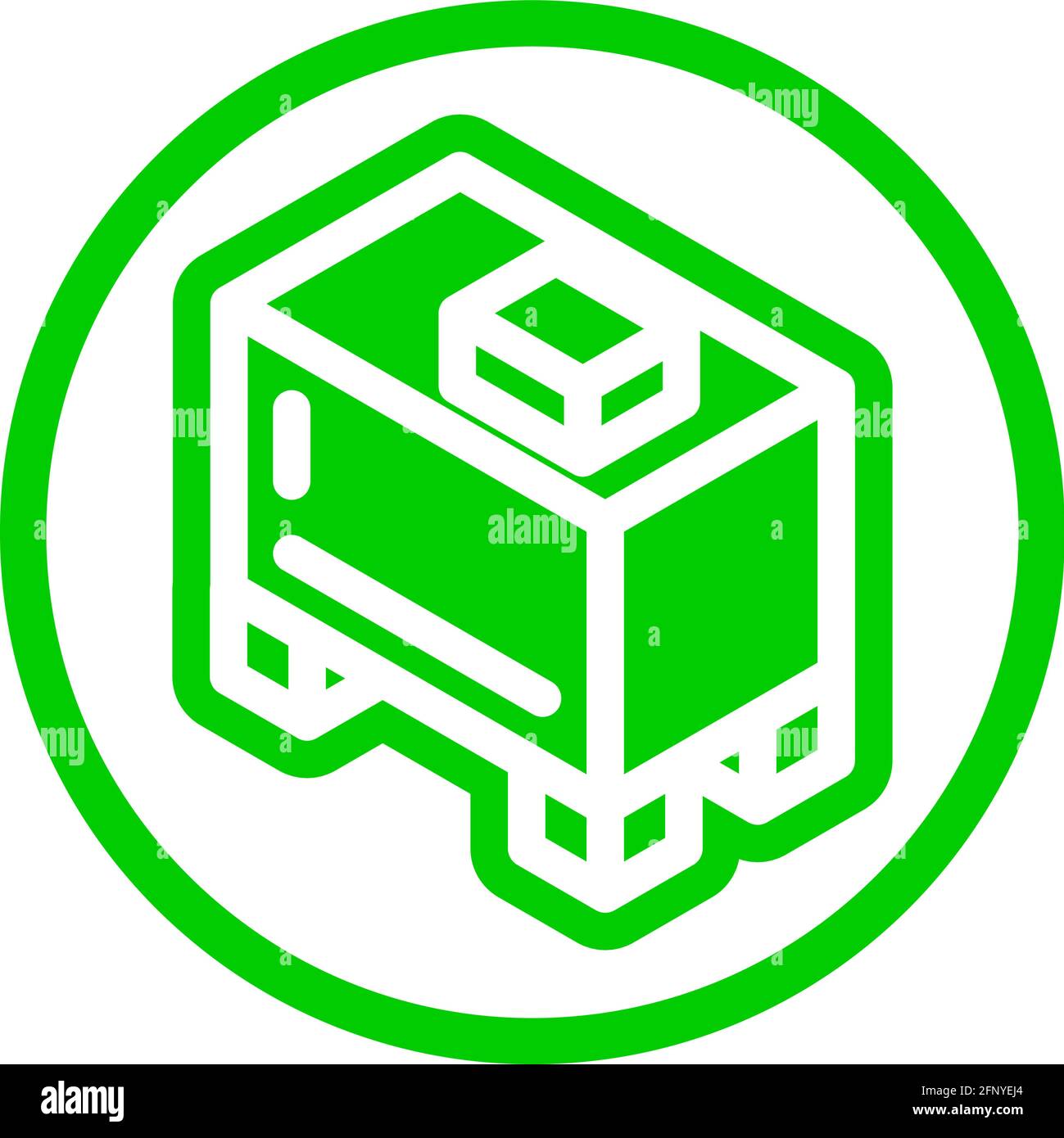 Water storage icon in isometric flat design with green color and ...