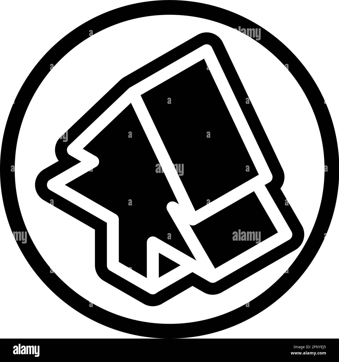 Sharp tree icon in isometric flat design with black color and outline ...