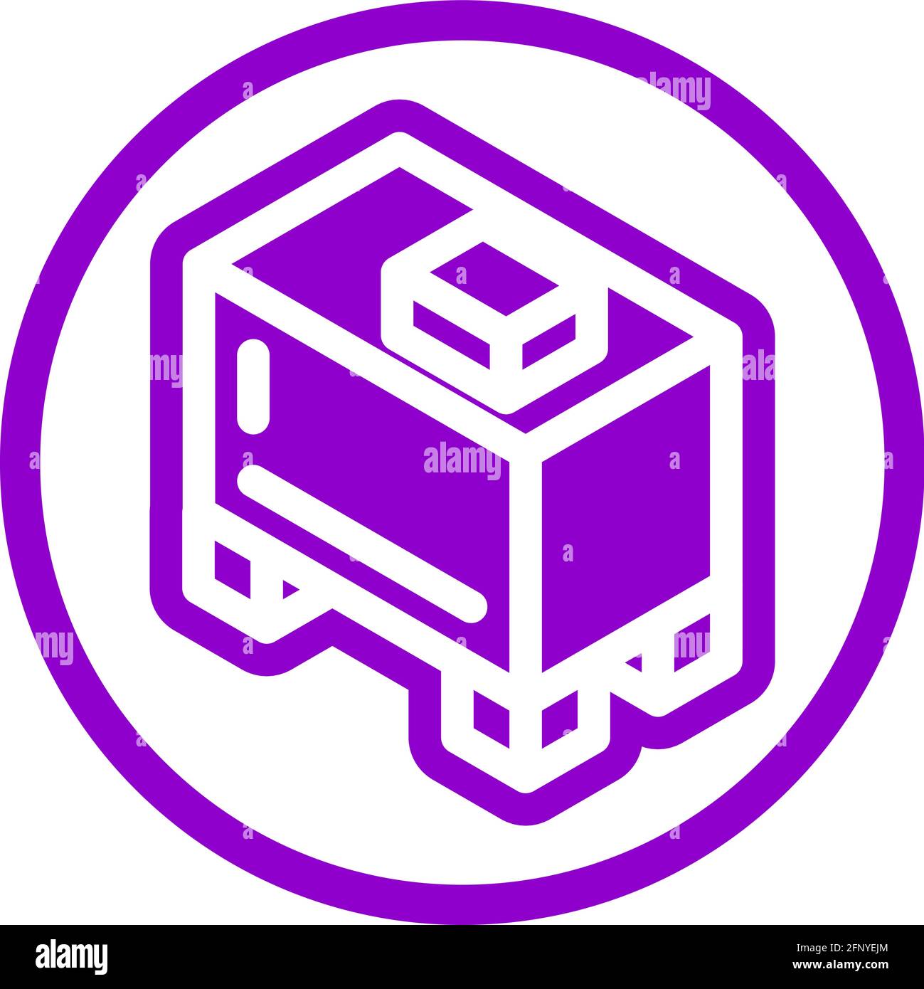 Water storage icon in isometric flat design with purple color and ...