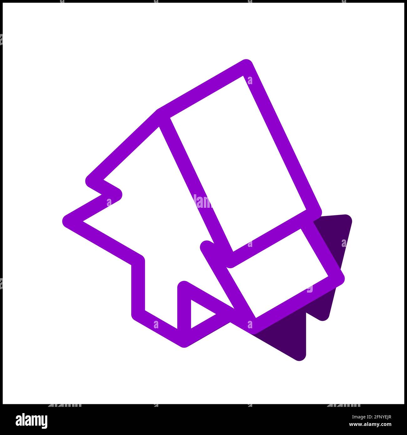 Sharp tree icon in isometric flat design with purple color and shape of ...