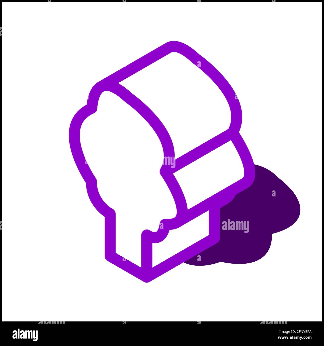 Soft tree icon in isometric flat design with purple color and shape of ...