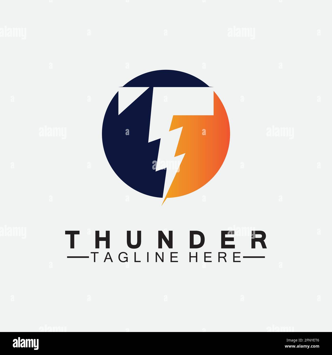 Letter T Thunder electric lightning logo vector illustration design ...