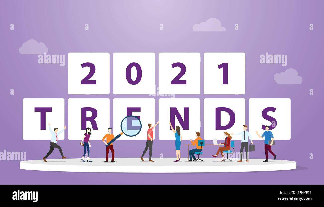 new year 2021 trends with people team analysis and discuss with modern ...