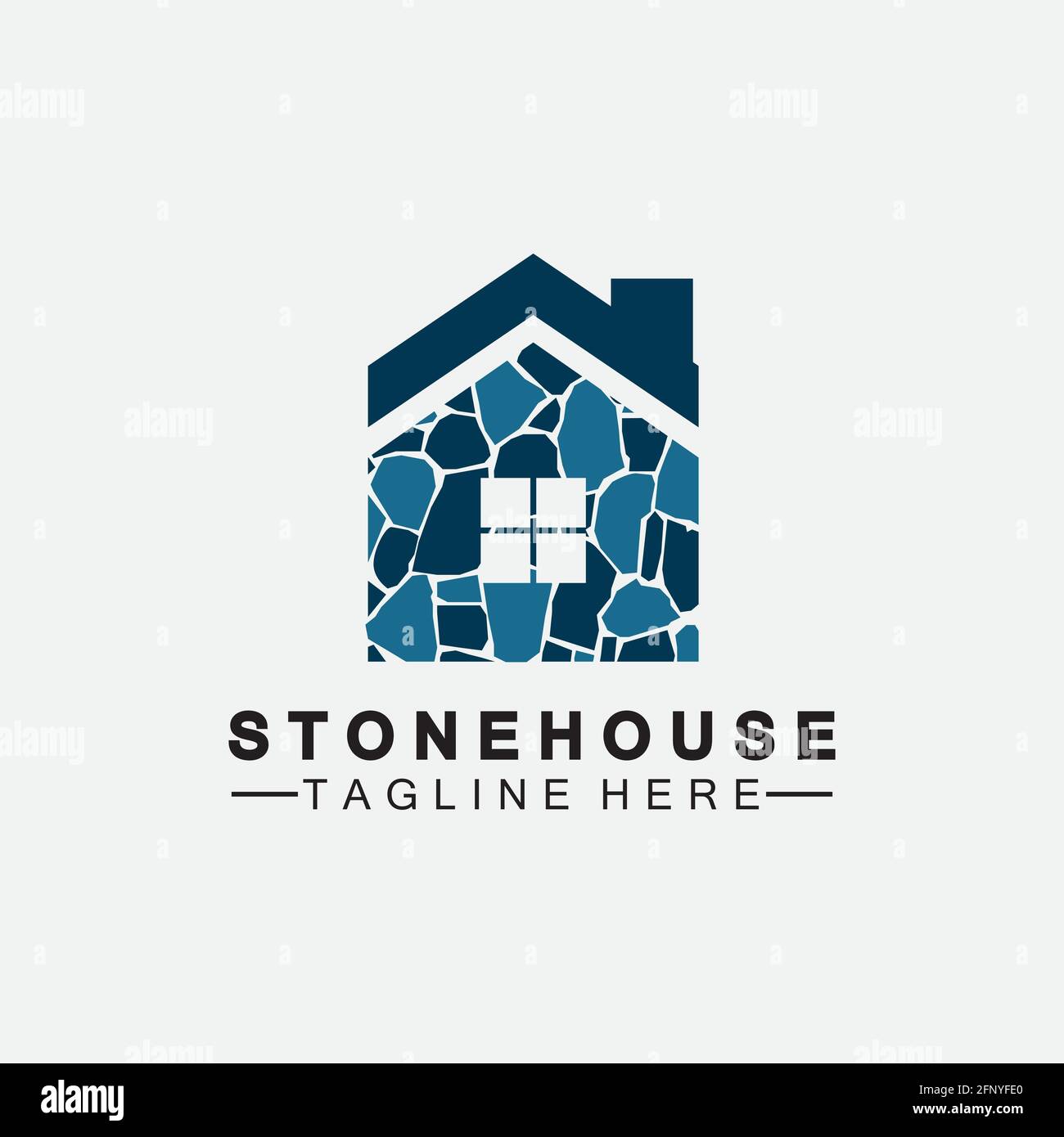 Stone house hipster vintage logo vector icon illustration design,brick ...