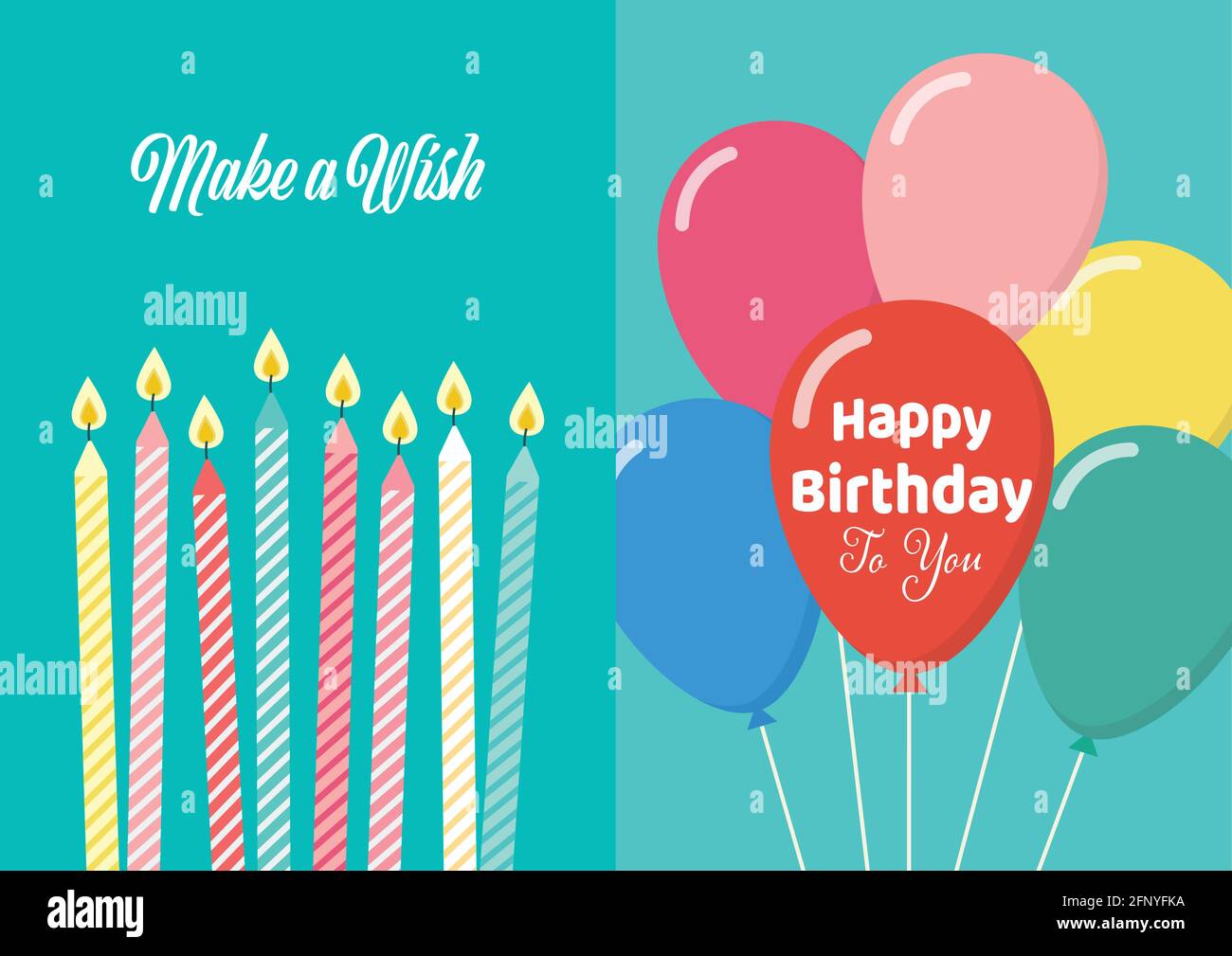 Happy birthday card poster. Set of colored birthday candles and ...