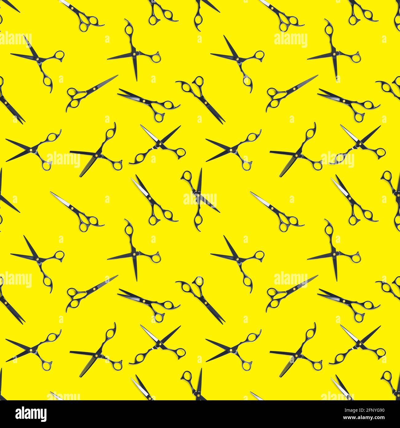 Seamless pattern of black scissors. professional hairdresser black ...