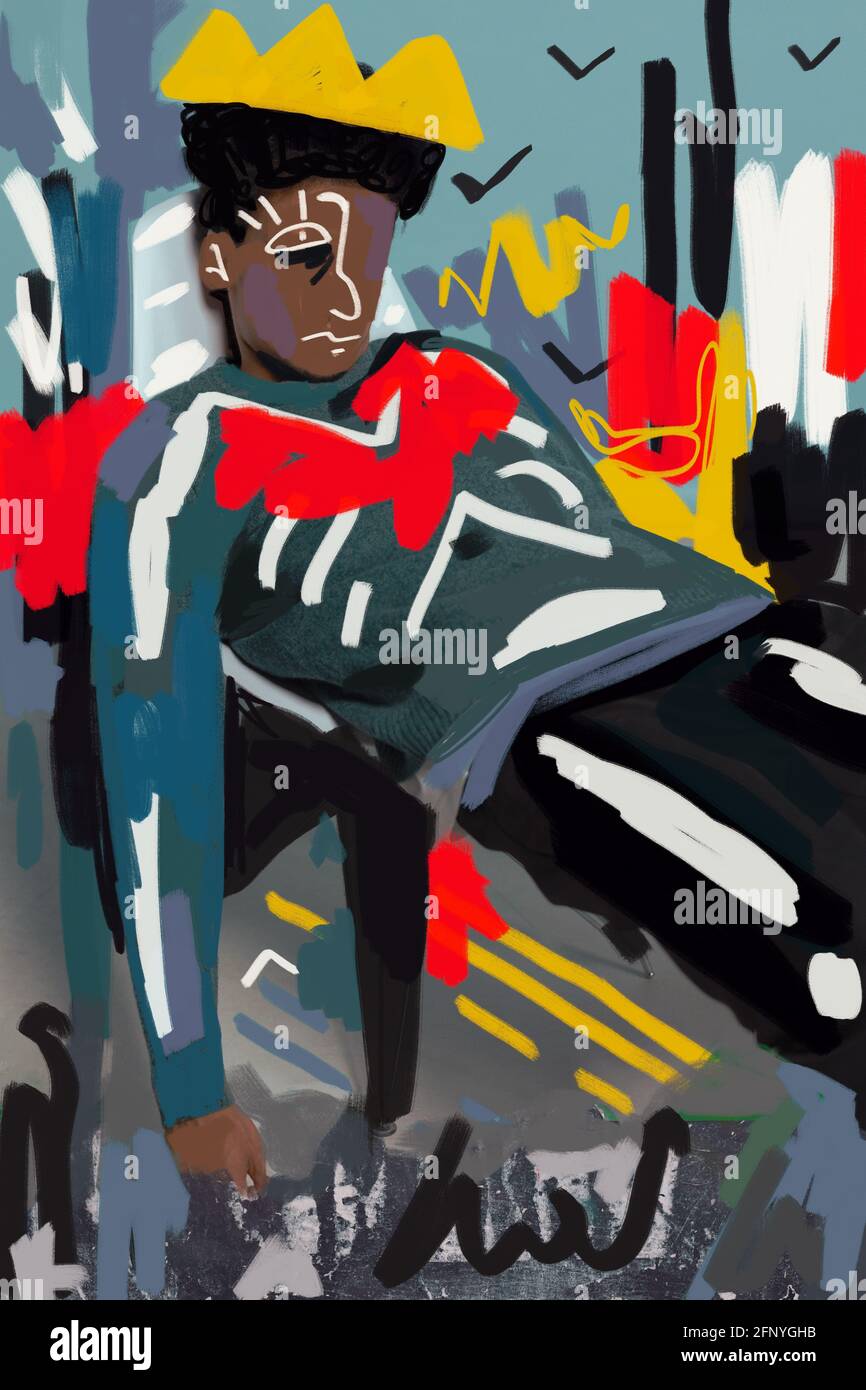 Abstract sad man painting hi-res stock photography and images - Alamy