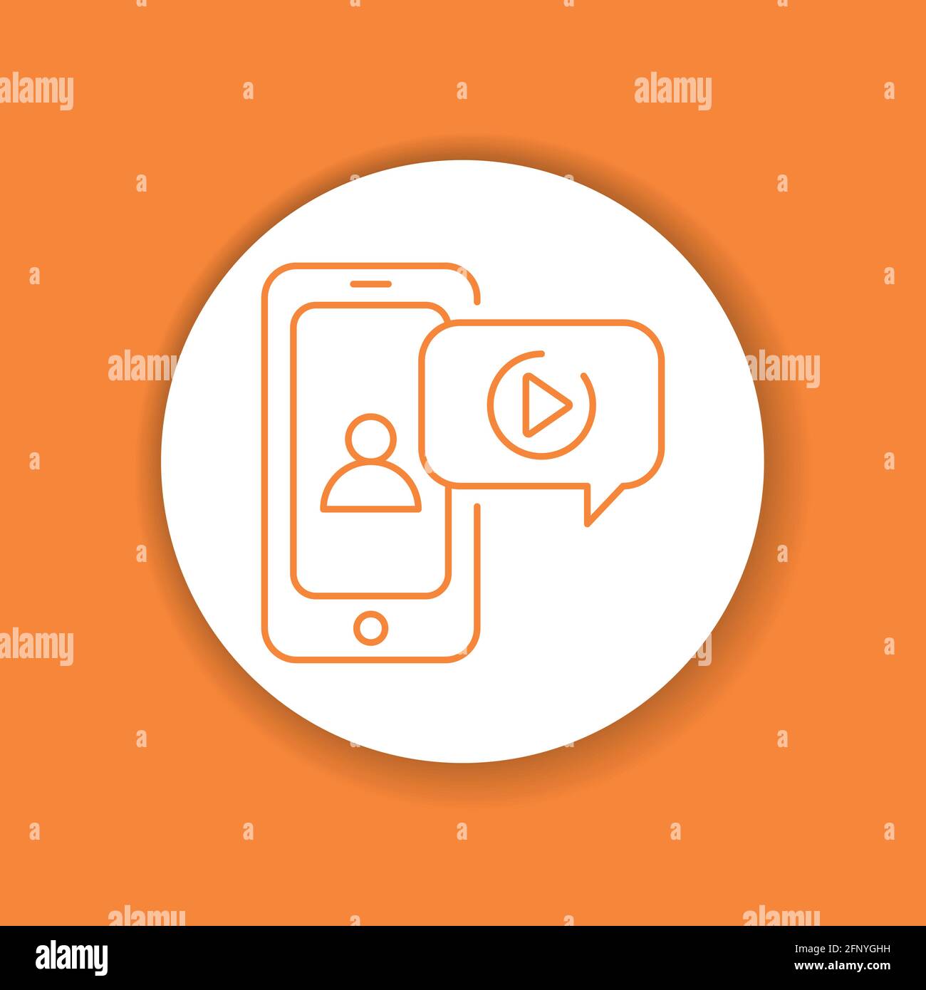 Video review color glyph icon. Custom video content. Sign for web page ...
