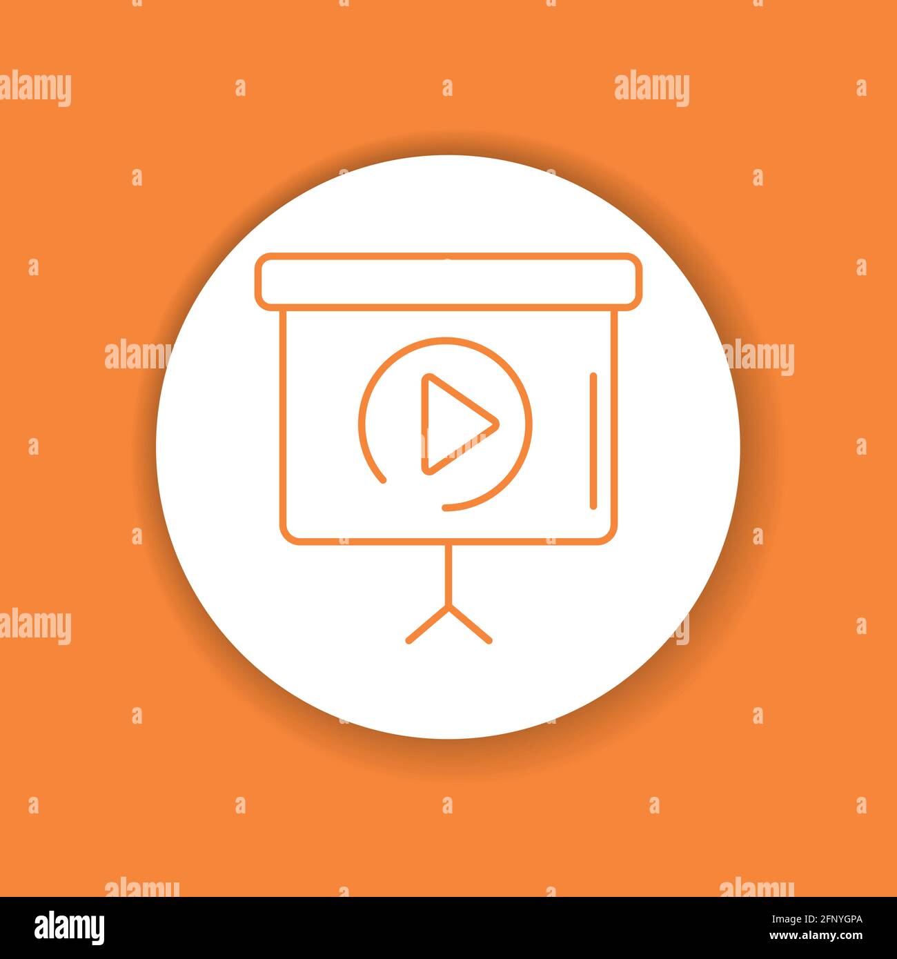 Presentation color glyph icon. Custom video content. Sign for web page ...