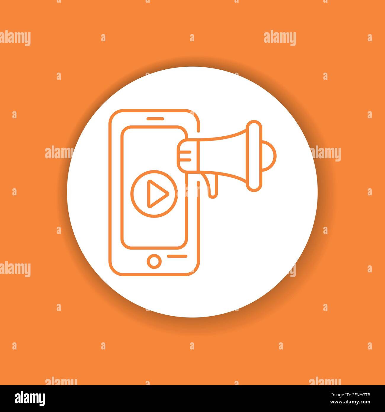 Video promotion color glyph icon. Custom video content. Sign for web ...