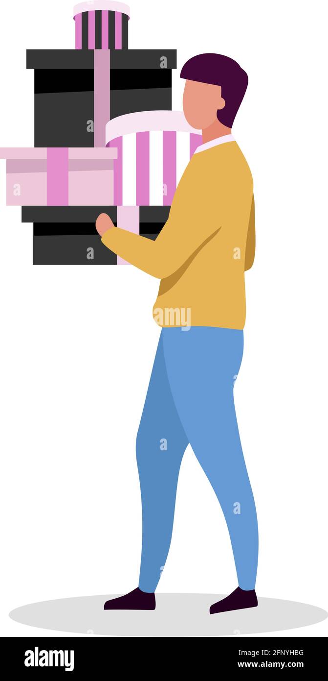 Male shopping behavior flat color vector faceless character Stock ...