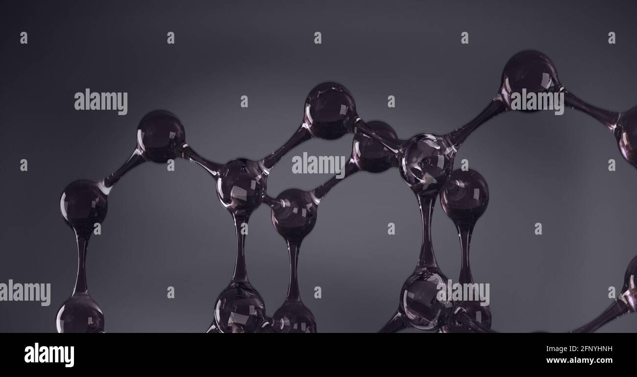 Three molecular structures over a black background, chemistry, biology ...