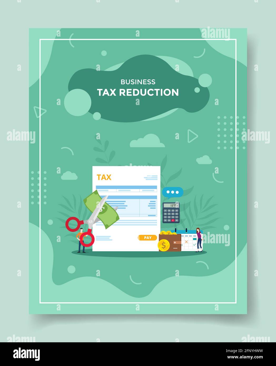 tax deduction or reduction for template of banners, flyer, books cover ...