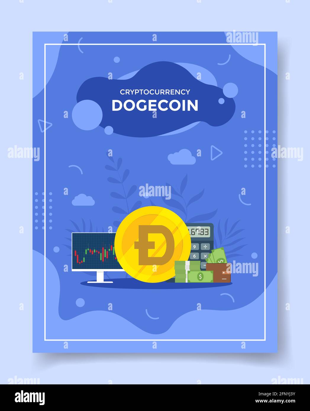 doge or dogecoin cryptocurrency for template of banners, flyer, books ...
