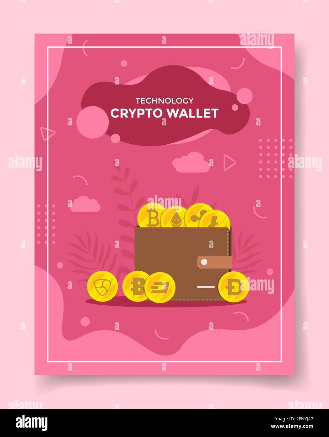 crypto wallet or digital cryptocurrency money for template of banners ...