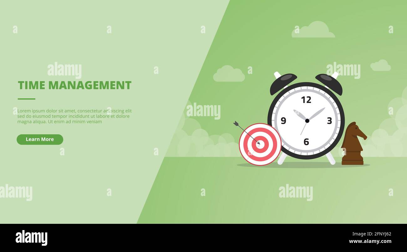time management for website design template banner or slide ...