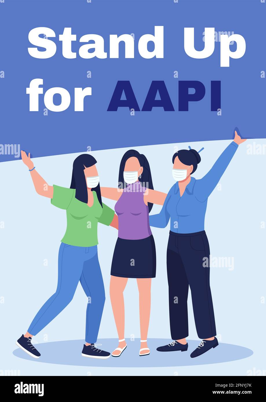 Stand up for AAPI poster flat vector template Stock Vector Image & Art ...