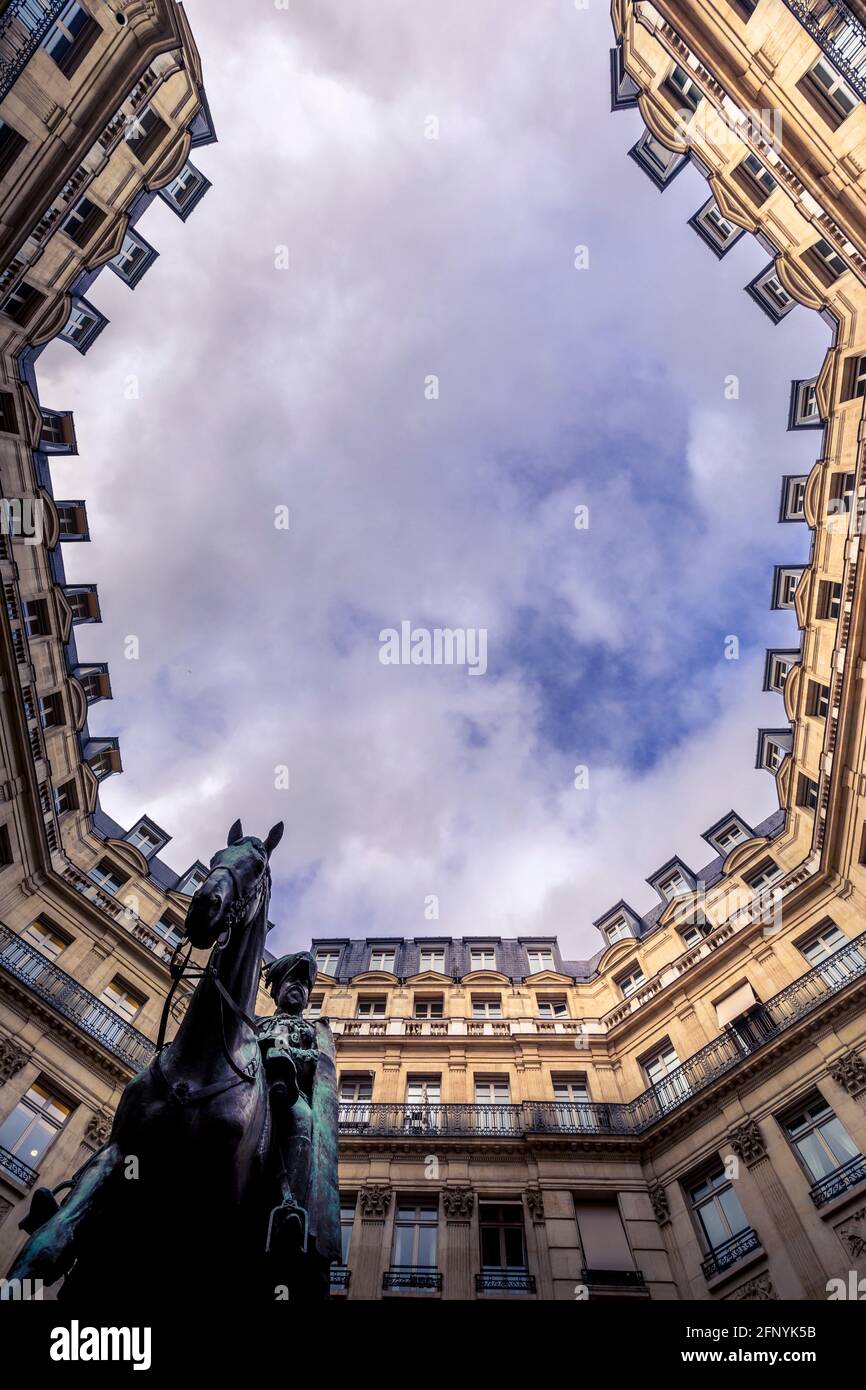 Paris, France - January 28, 2021: Place Edouard VII. Square named after ...