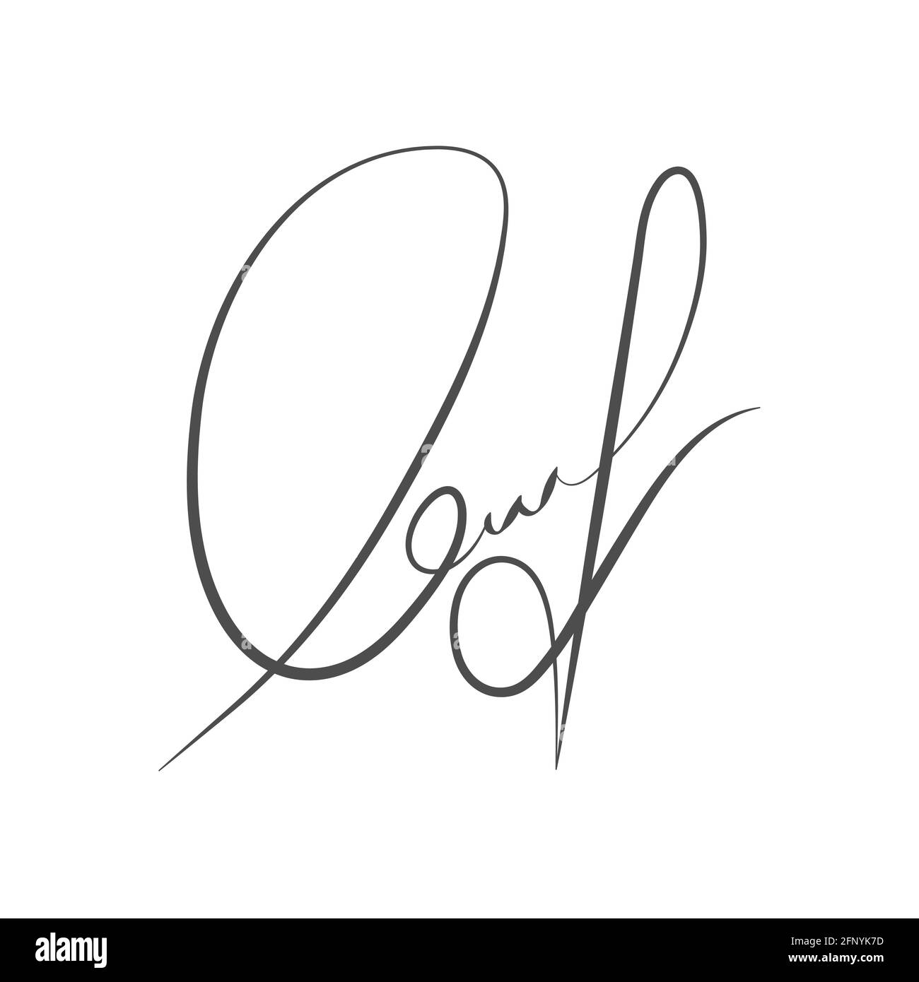 Abstract hand-drawn calligraphic autograph. Custom manual signature for ...