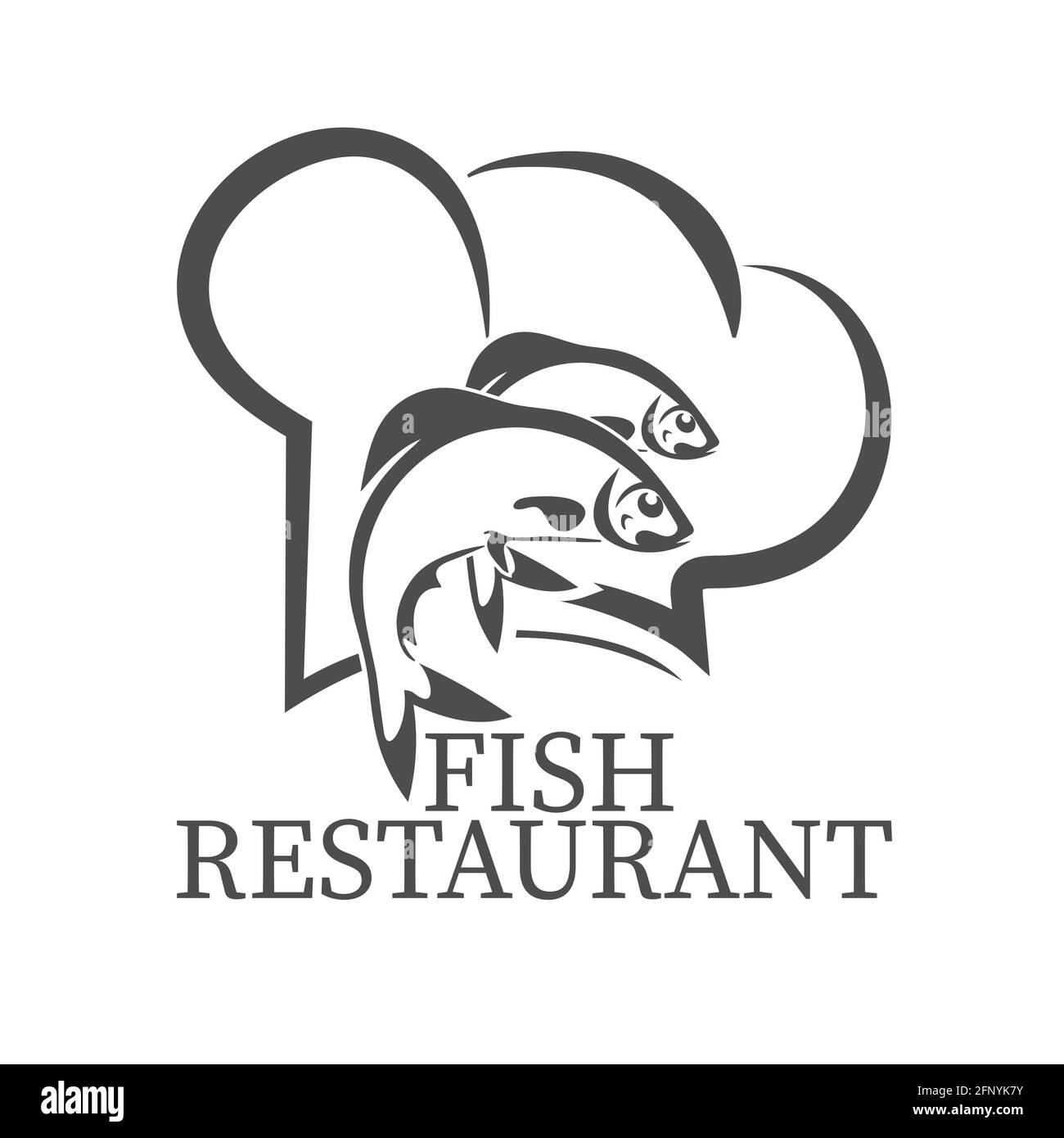 Template for the logo of a fish restaurant. Sample for a sticker or ...