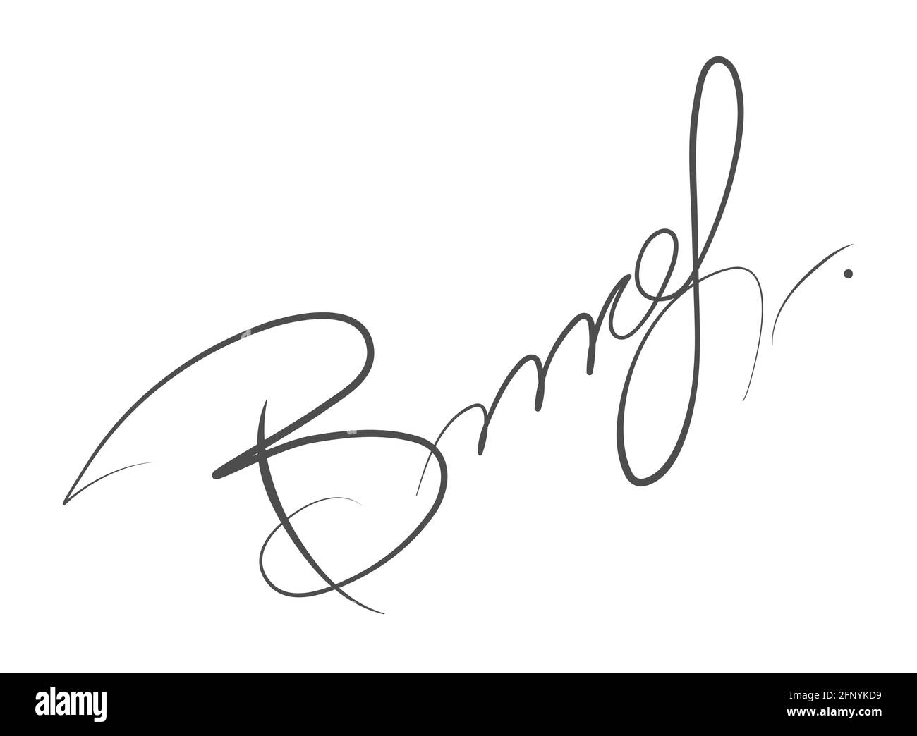 Abstract hand-drawn calligraphic autograph. Custom manual signature for ...