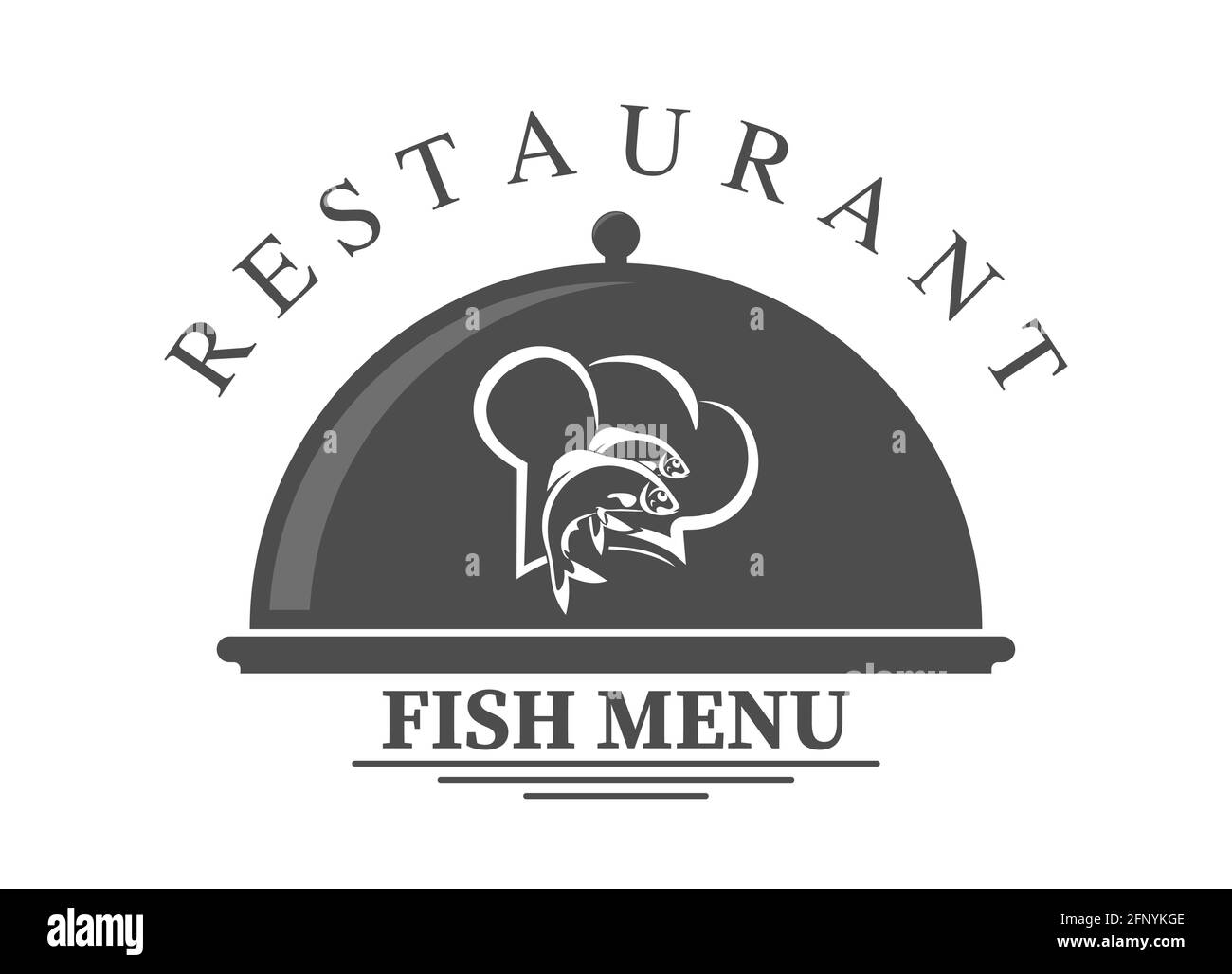 Template for the logo of a fish restaurant. Sample for a sticker or ...