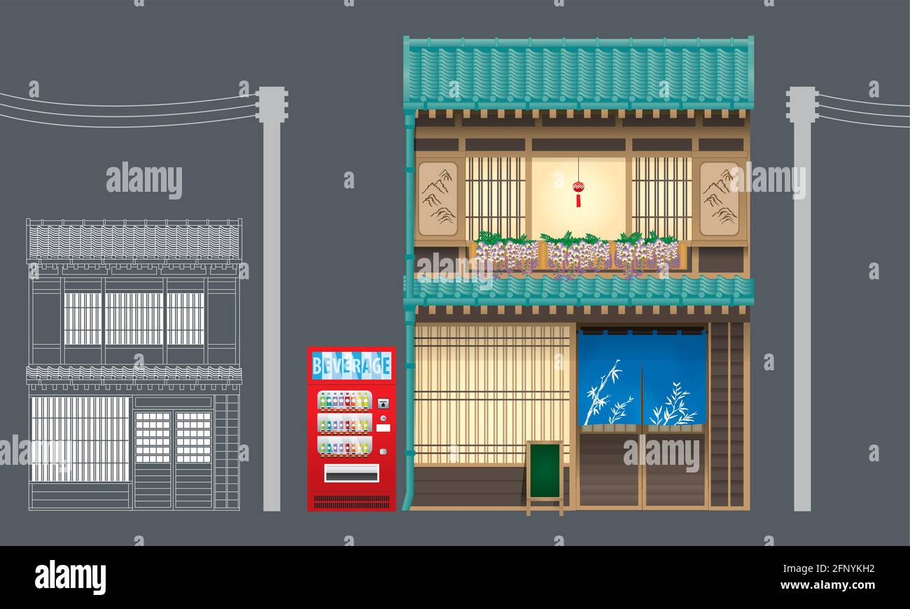 Japan shop architecture Stock Vector Images - Alamy
