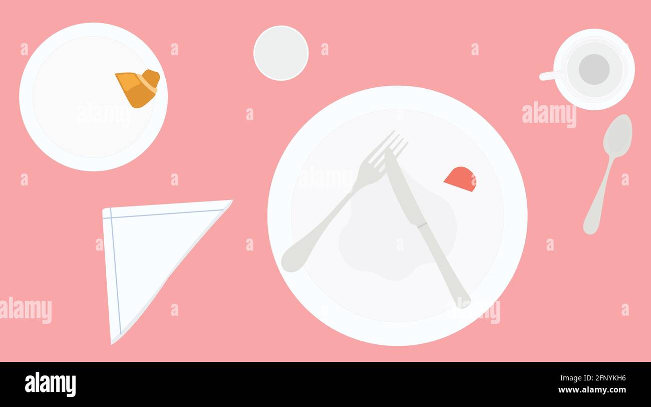 Leftover food plate white background Stock Vector Images - Alamy