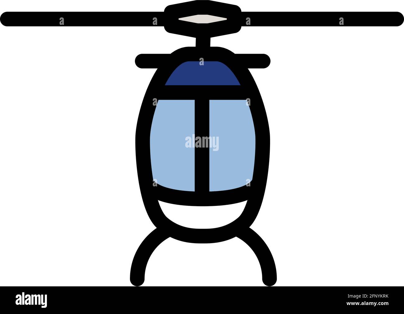 Helicopter Icon. Editable Bold Outline With Color Fill Design. Vector ...