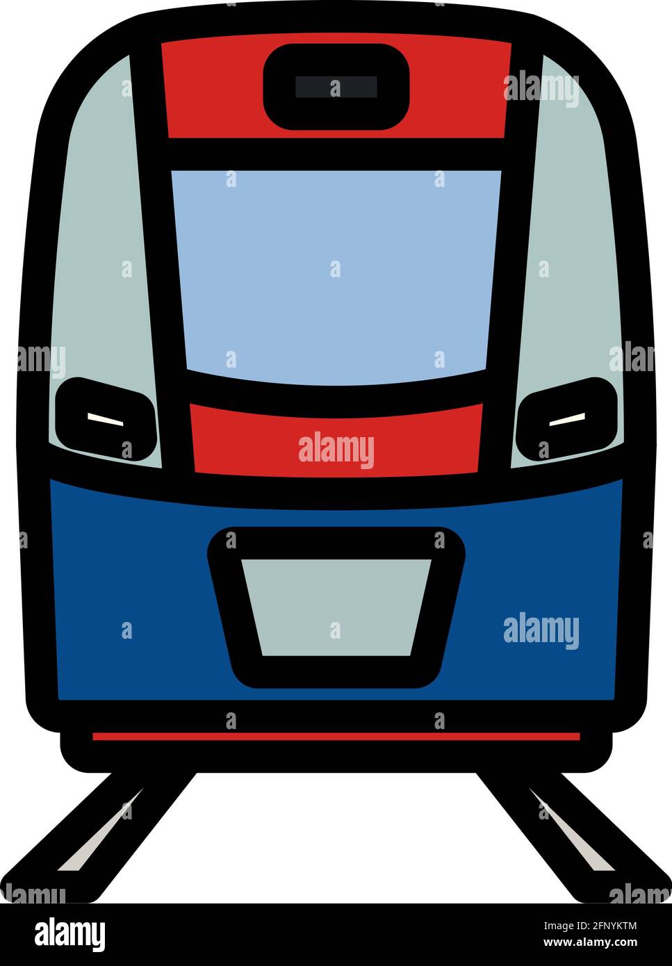 Train Icon. Editable Bold Outline With Color Fill Design. Vector ...